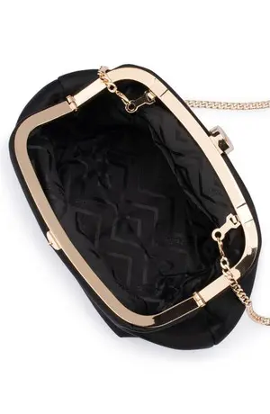 OLGA BERG Karina Satin Frame Clutch
