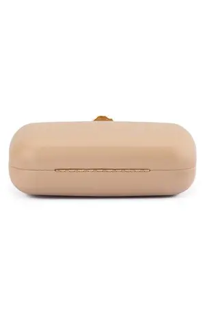 OLGA BERG Adele Orchid Lock Frame Clutch - Natural