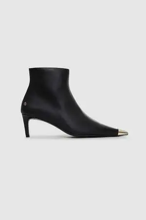 ANINE BING Nina Leather Boots With Metal Cap Toe