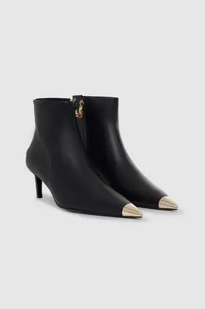 ANINE BING Nina Leather Boots With Metal Cap Toe