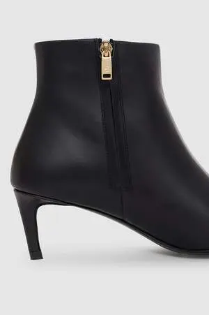 ANINE BING Nina Leather Boots With Metal Cap Toe