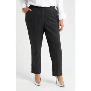 Universal Standard Pinstripe High-waist Trousers