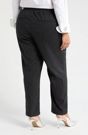 Universal Standard Pinstripe High-waist Trousers