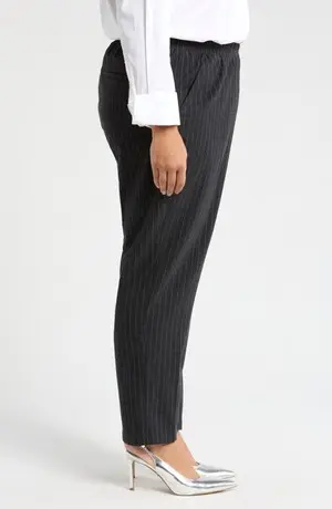 Universal Standard Pinstripe High-waist Trousers