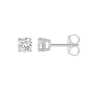 LUVMYJEWELRY 0.50 Ct Tw Lab Grown Round Diamond 14k Gold Stud Earrings - 14k White Gold
