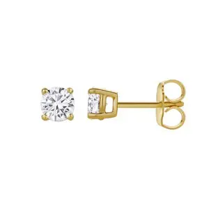 LUVMYJEWELRY 0.50 Ct Tw Lab Grown Round Diamond 14k Gold Stud Earrings - 14k Yellow Gold