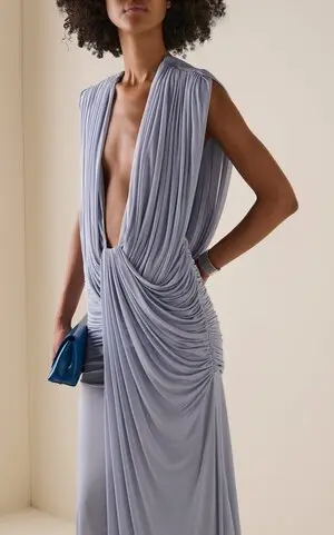 Christopher Esber Ripple Draped Gown - Light Grey