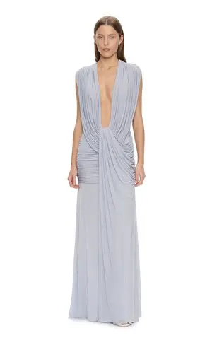 Christopher Esber Ripple Draped Gown - Light Grey