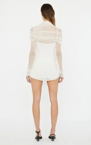 Christopher Esber Chisto Sheer Wrap Silk Mini Dress