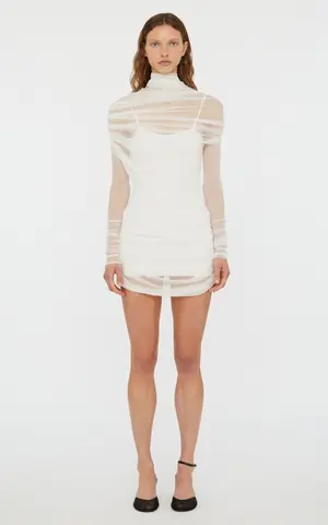 Christopher Esber Chisto Sheer Wrap Silk Mini Dress