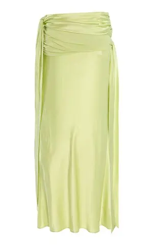 Christopher Esber Knotted Silk Maxi Skirt - Green