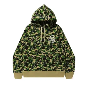 A BATHING APE X Anti Social Social Club Abc Camo Pullover Hoodie - Green
