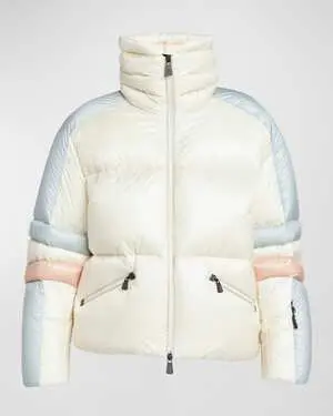 Moncler Moncler Grenoble Mismi Colorblock Puffer Bomber Jacket - White