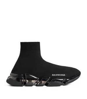 Balenciaga Speed 2.0 Clear Sole Sneakers - Black