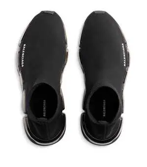 Balenciaga Speed 2.0 Clear Sole Sneakers - Black