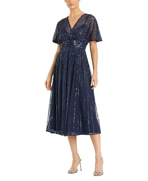 Navy Short Sleeve Cocktail Dresses