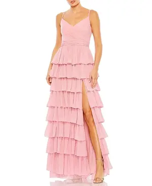 Pink Tiered Maxi Skirt