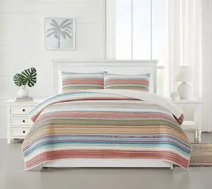 OCEANFRONT RESORT Palm Beach Yarn Dye Stripe Ki Ng Quilt Set - One-color