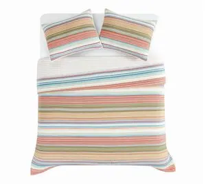 OCEANFRONT RESORT Palm Beach Yarn Dye Stripe Fu /qn Quilt Set - One-color