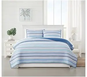 OCEANFRONT RESORT Clearwater Yarn Dye Stripe Tw In Quilt Set - One-color