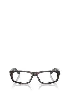 Prada Prada Eyewear Rectangular Eyeglasses Root Havana