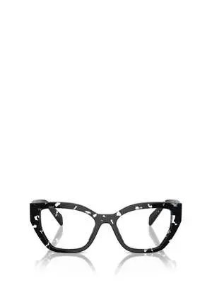 Prada Square Eyeglasses Black Crystal Tortoise