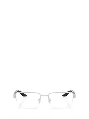 Prada Prada Linea Rossa Rectangle Eyeglasses Silver