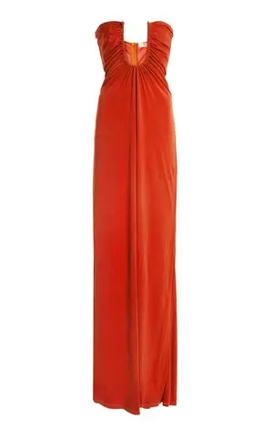 Christopher Esber Arced Palm Jersey Maxi Dress - Orange