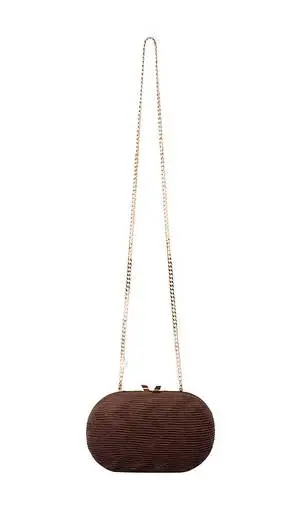 OLGA BERG Natalie Pleated Oval Clutch