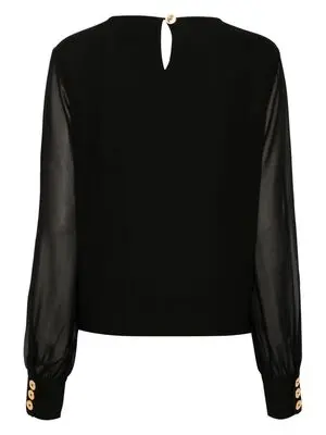EDWARD ACHOUR PARIS Pleat-detailing Semi-sheer Blouse
