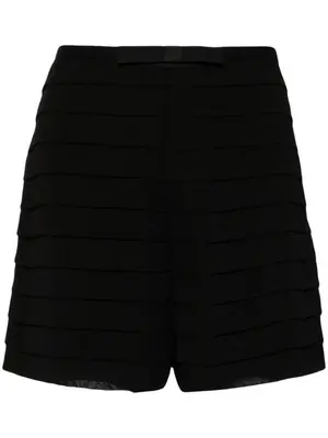 EDWARD ACHOUR PARIS Bow-detail Pleated Shorts - Black