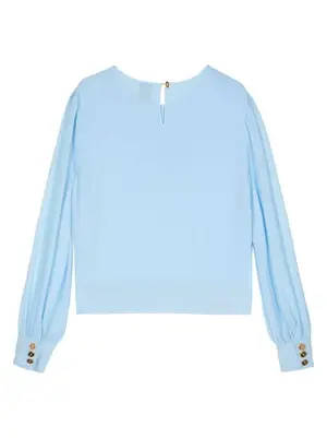 EDWARD ACHOUR PARIS Pleated Long-sleeve Blouse