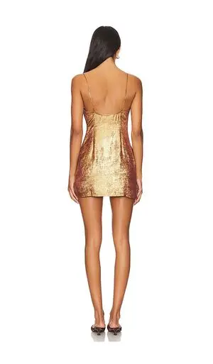 Superdown Matti Mini Dress Metallic Bronze