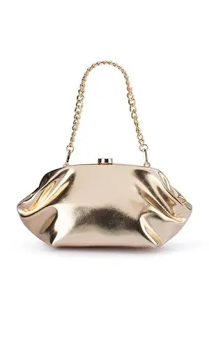 OLGA BERG Tally Metallic Clutch - Gold