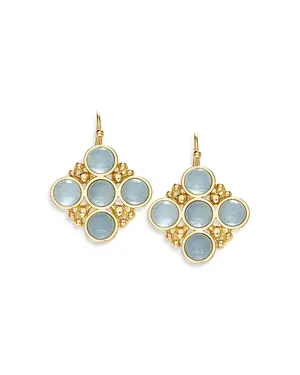 L. KLEIN 18k Yellow Gold Aquamarine Drop Earrings - Blue/gold