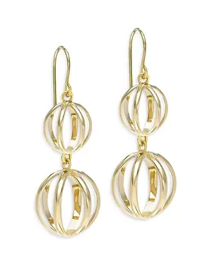 L. KLEIN 18k Yellow Prisma Cage Earrings - Gold