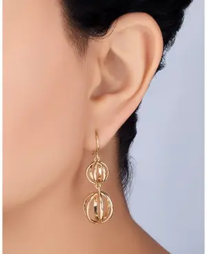 L. KLEIN 18k Yellow Prisma Cage Earrings - Gold