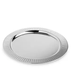 ANNA NEW YORK Striations Serving Tray Round - Silver