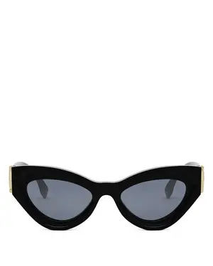 Fendi Ff Diamond Cat Eye Sunglasses - Black/blue Solid