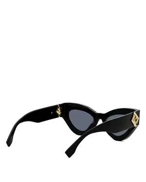 Fendi Ff Diamond Cat Eye Sunglasses - Black/blue Solid