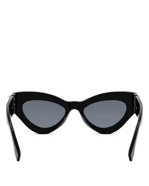Fendi Ff Diamond Cat Eye Sunglasses - Black/blue Solid