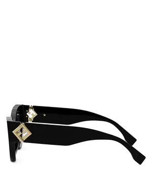 Fendi Ff Diamond Cat Eye Sunglasses - Black/blue Solid