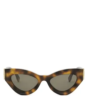 Fendi Ff Diamond Cat Eye Sunglasses - Havana/gray Solid