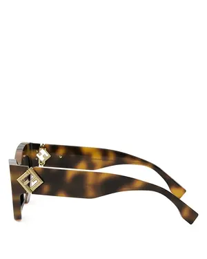 Fendi Ff Diamond Cat Eye Sunglasses - Havana/gray Solid