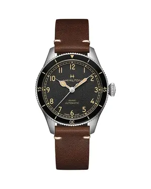 Hamilton Khaki Aviation Pioneer Watch - Black/brown