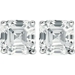 BLISS DIAMOND 3.00ct Asscher Cut Lab Grown Diamond Stud Earrings - 14k White Gold