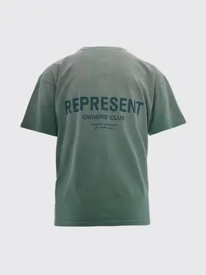 REPRESENT Crew Neck Cotton T-shirt With Contrast Logo - Green