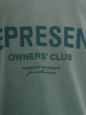 REPRESENT Crew Neck Cotton T-shirt With Contrast Logo - Green
