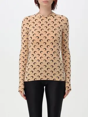 MARINE SERRE Marine Serre Moonprint Long Sleeve Top Camel