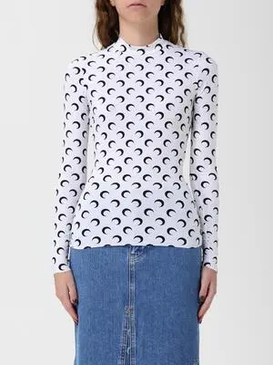 MARINE SERRE Moonprint Long Sleeve Top - White